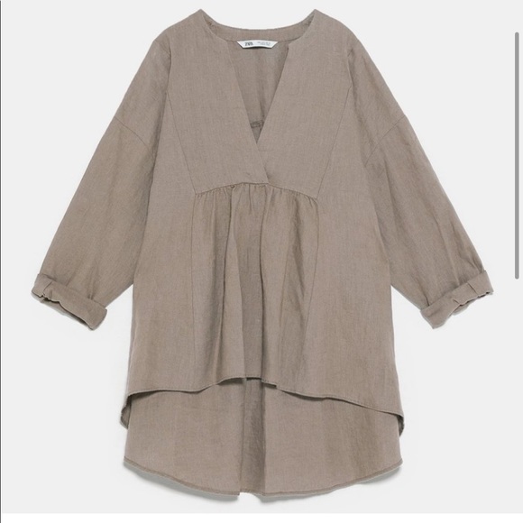 Zara | Tops | Zara Voluminous Linen Blouse | Poshmark